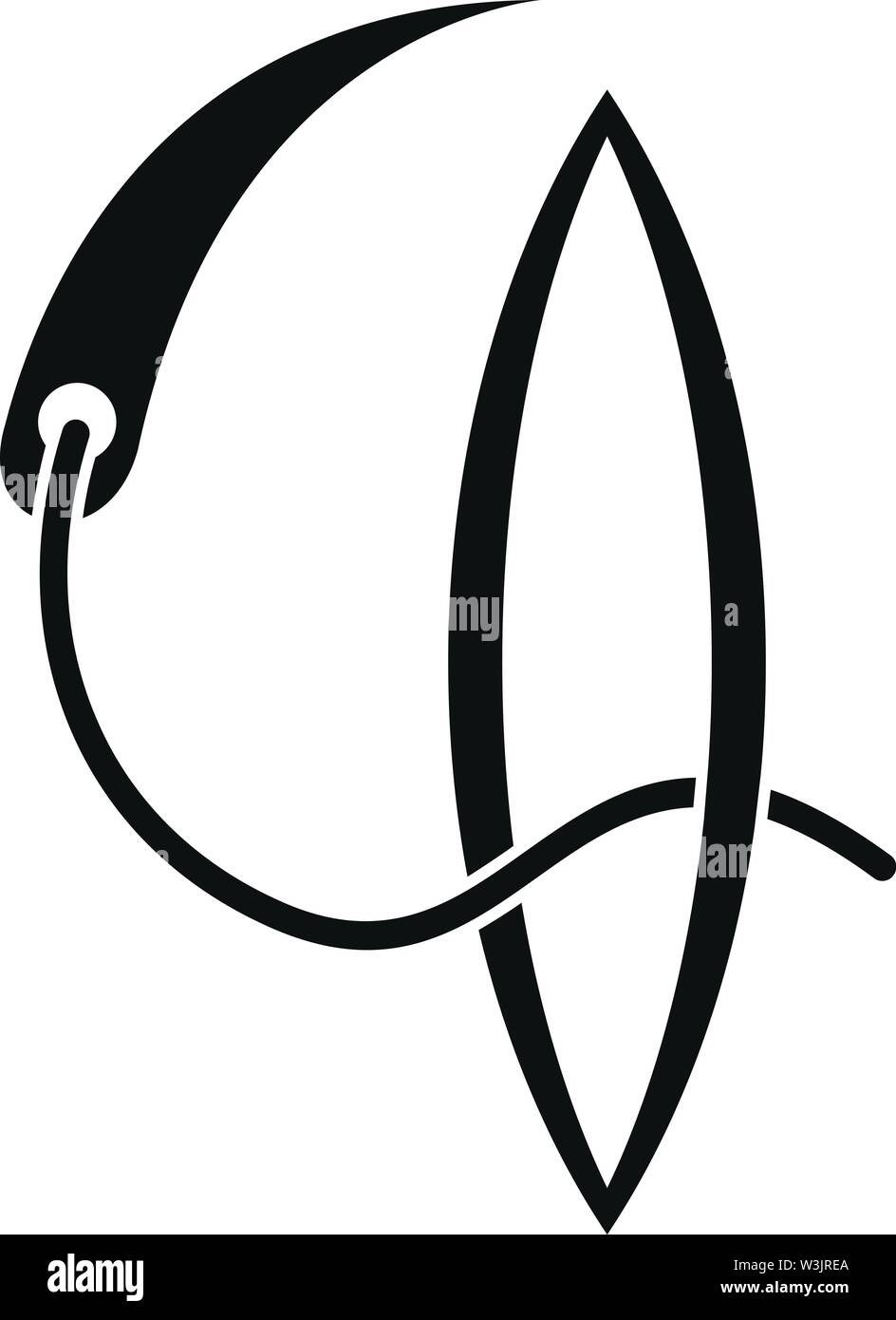 Suture needle icon. Simple illustration of suture needle vector icon ...