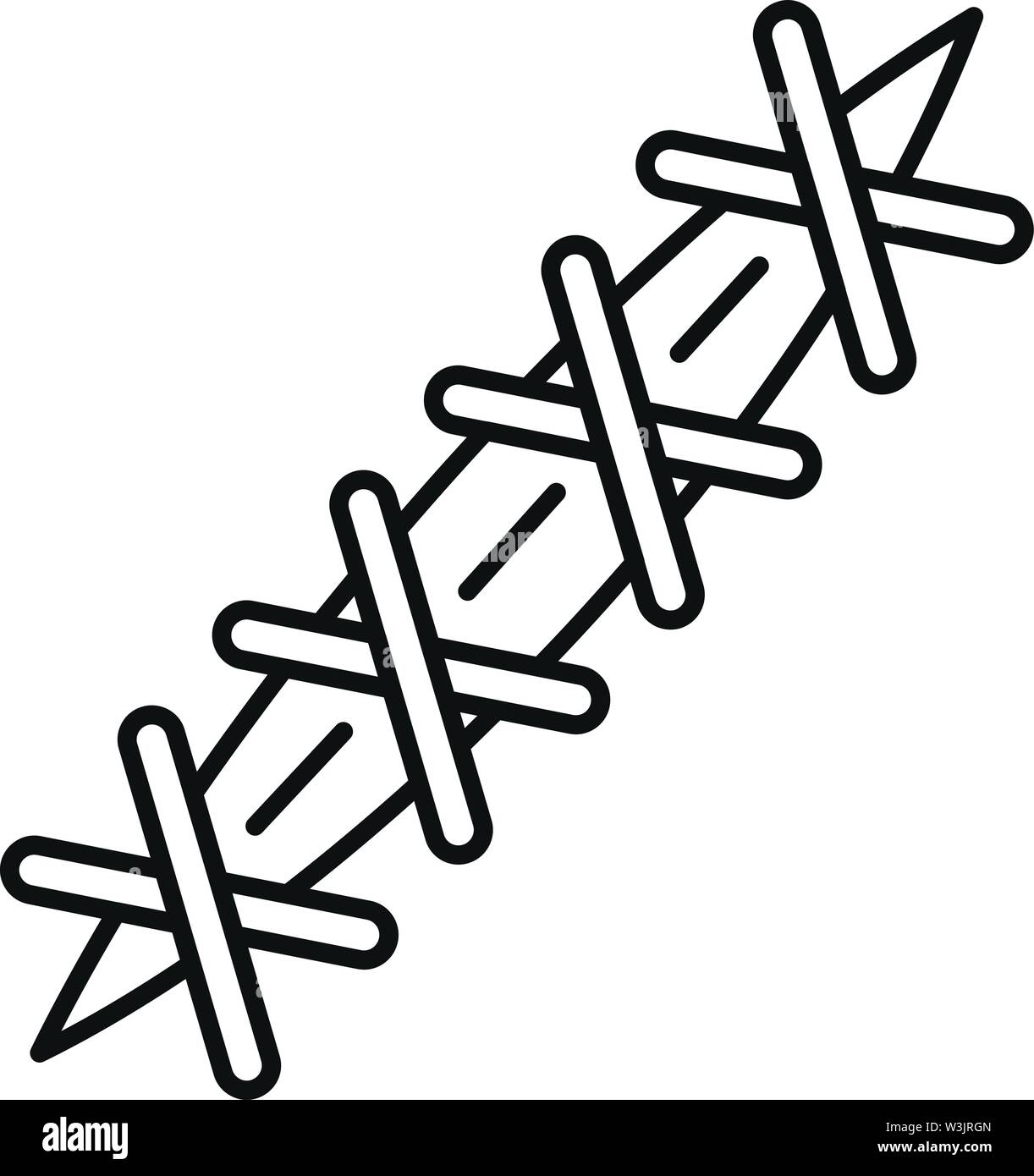 Cross suture icon. Outline cross suture vector icon for web design ...