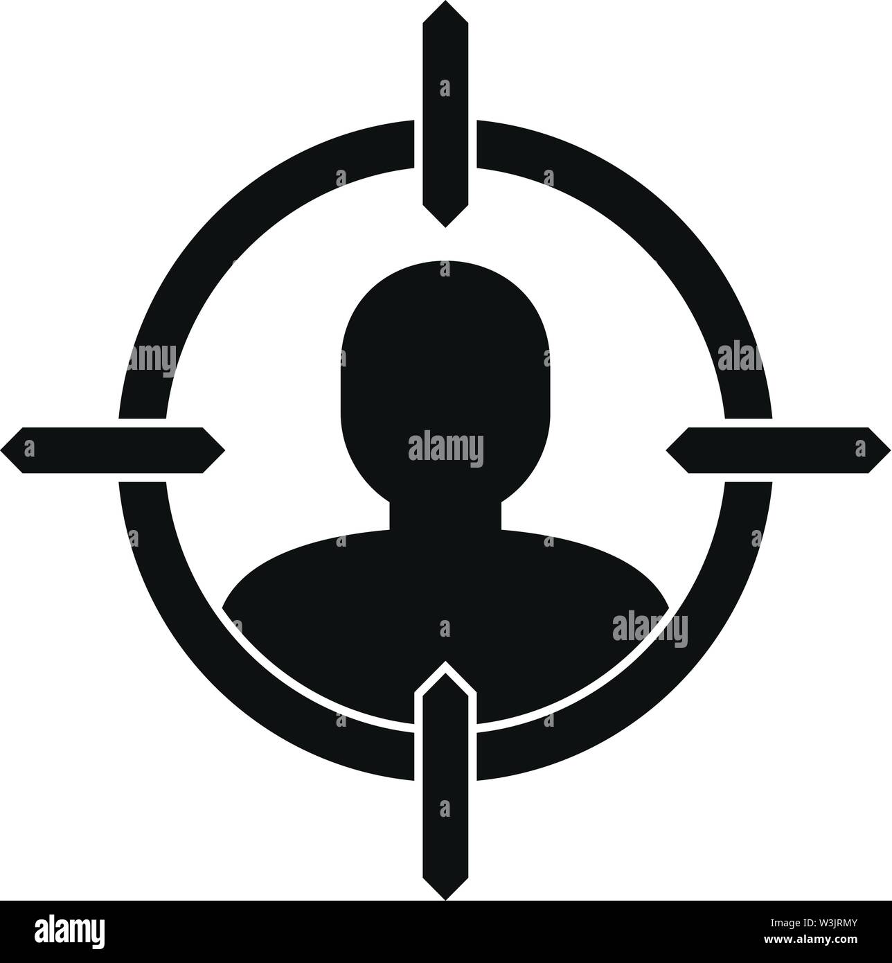 Man recruitment target icon. Simple illustration of man recruitment ...