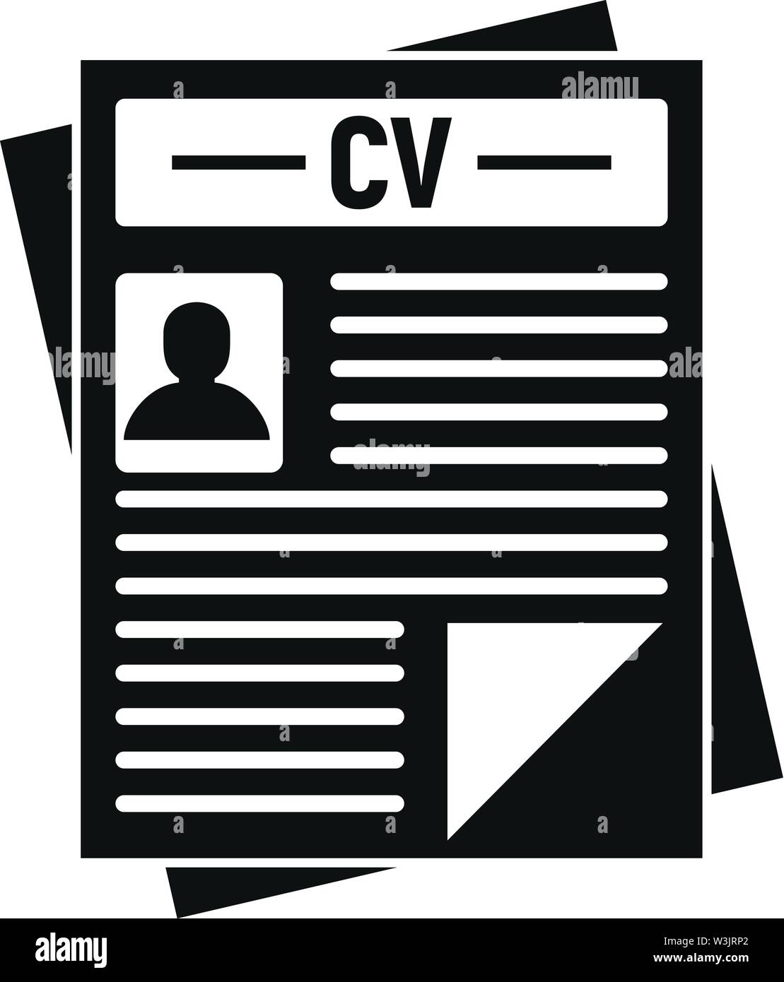 Cv papers icon. Simple illustration of cv papers vector icon for web ...