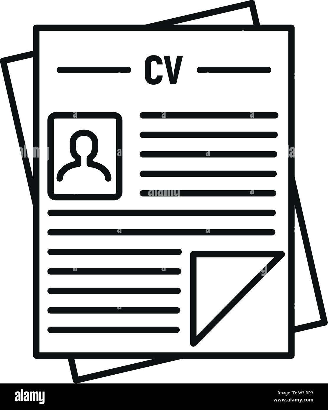 Cv papers icon. Outline cv papers vector icon for web design isolated ...