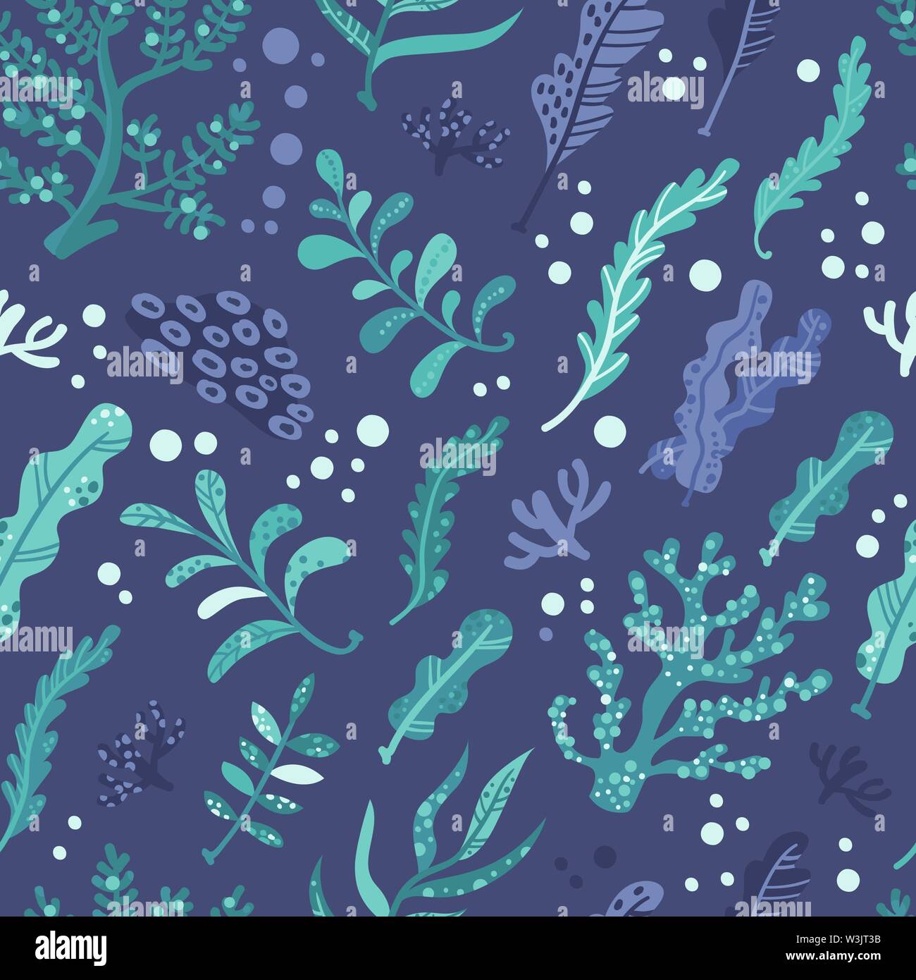 Seamless pattern with seaweeds. Vector illustration for your design ...