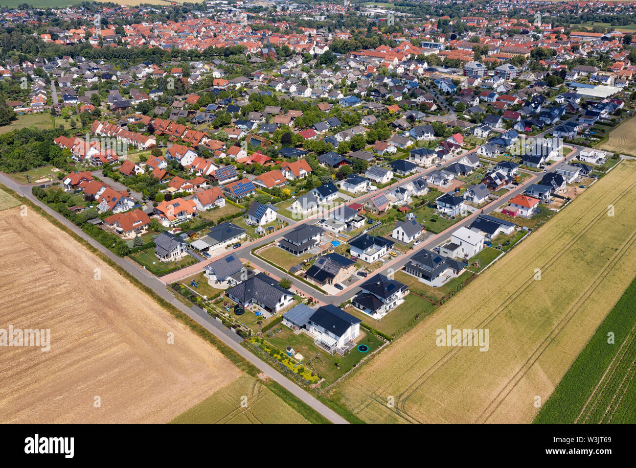 Aerial view rural suburbia in hi-res stock photography and images - Alamy