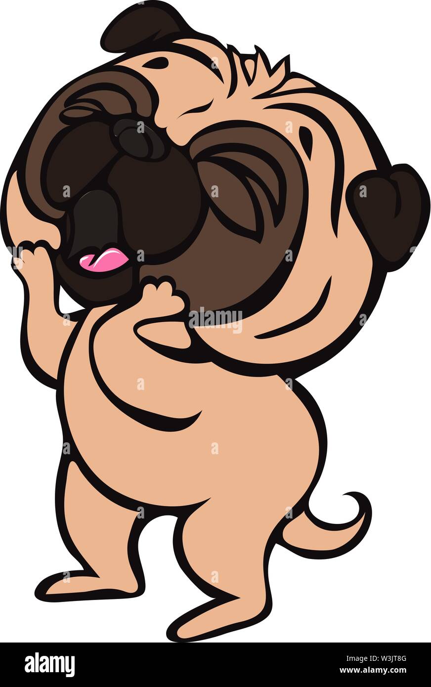 Cute smiling pug icon. Cartoon of cute smiling pug vector icon for web ...