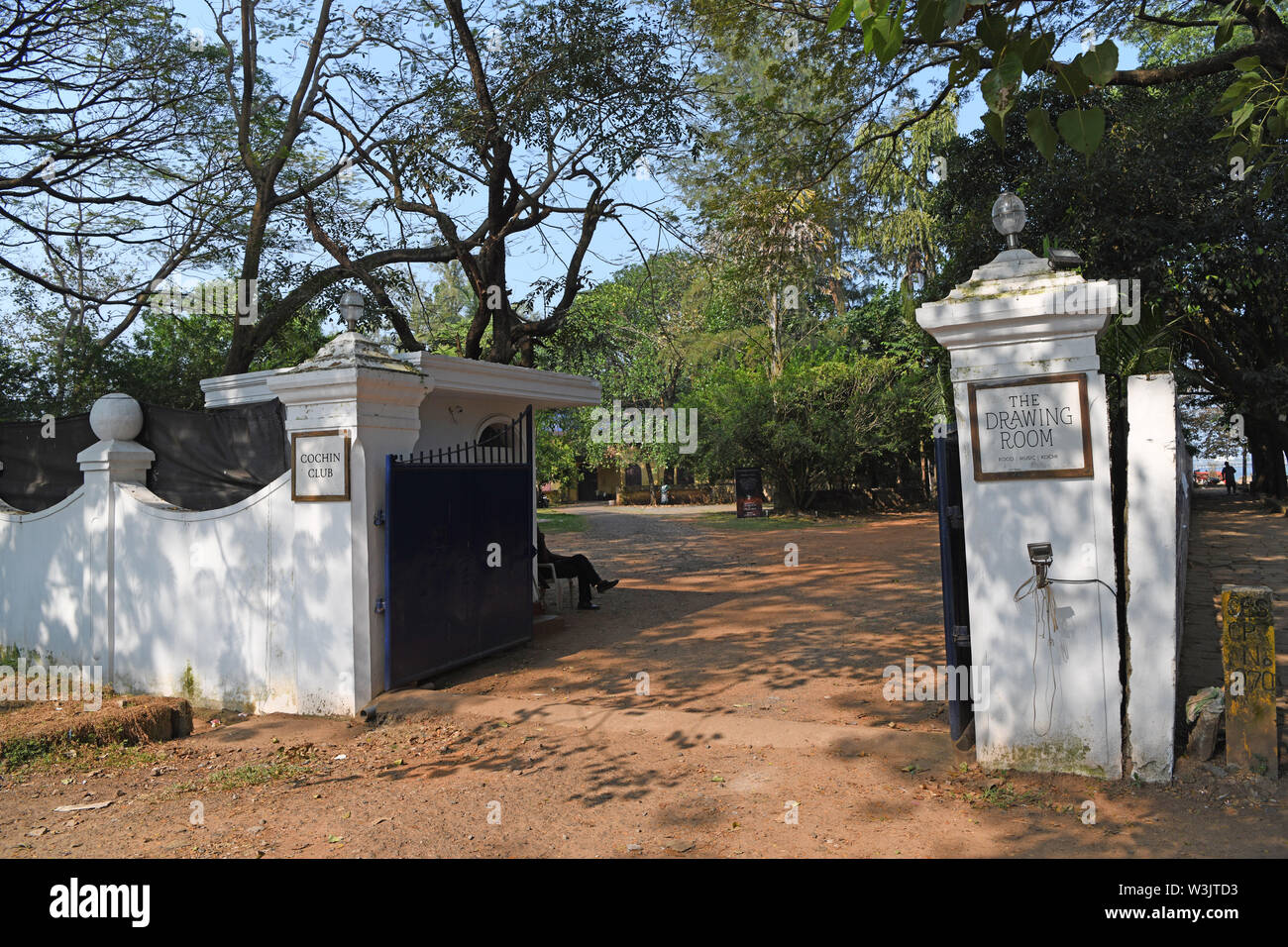 Entrance to the Cochin Club, Fort Kochi (Cochin), Kerala, India Stock ...