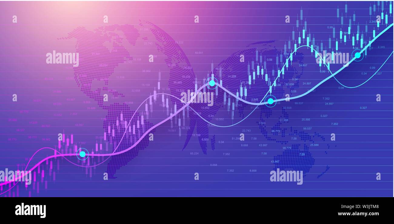Stock market or forex trading graph in graphic concept for financial ...