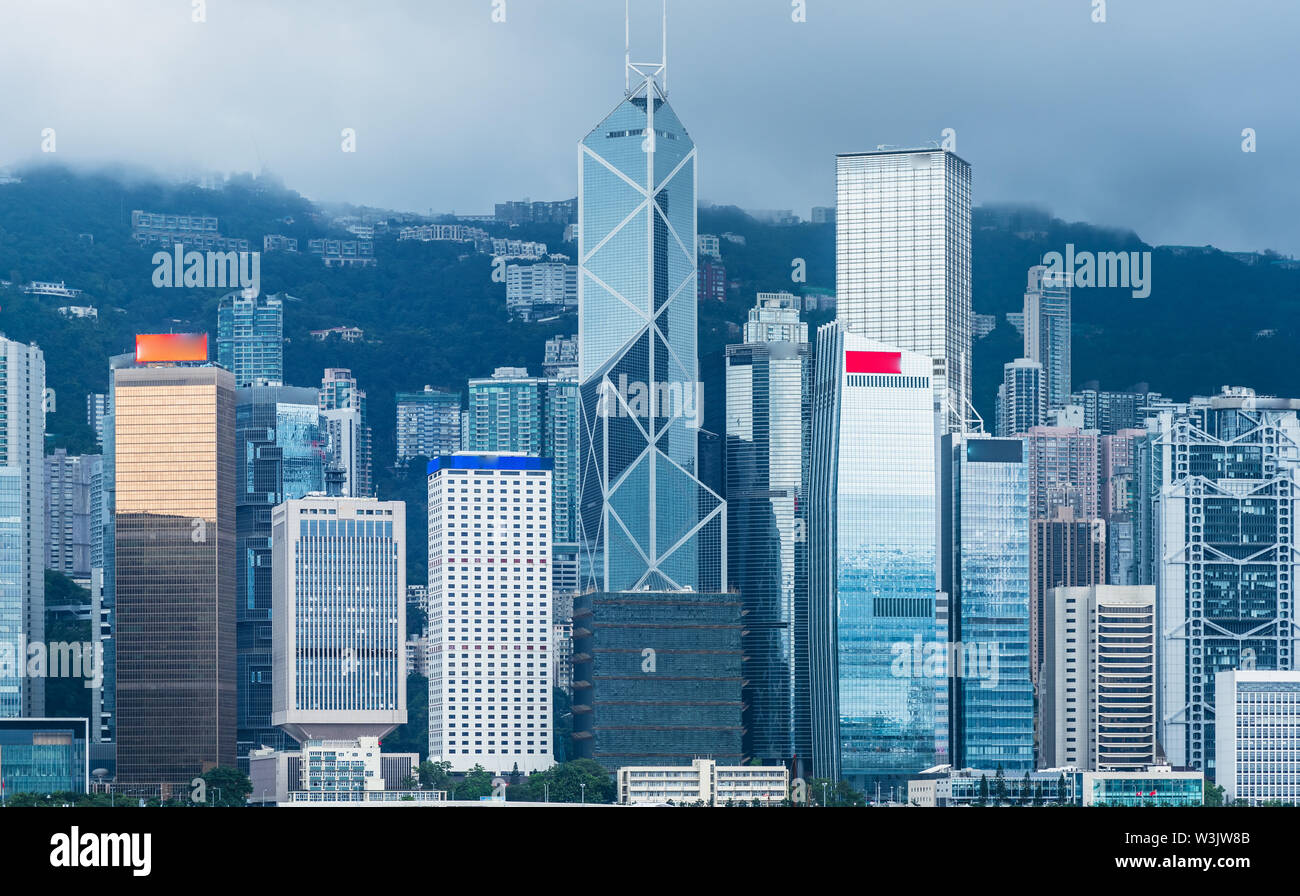 Hong Kong skyline, View From Victoria Harbour Stock Photo - Alamy