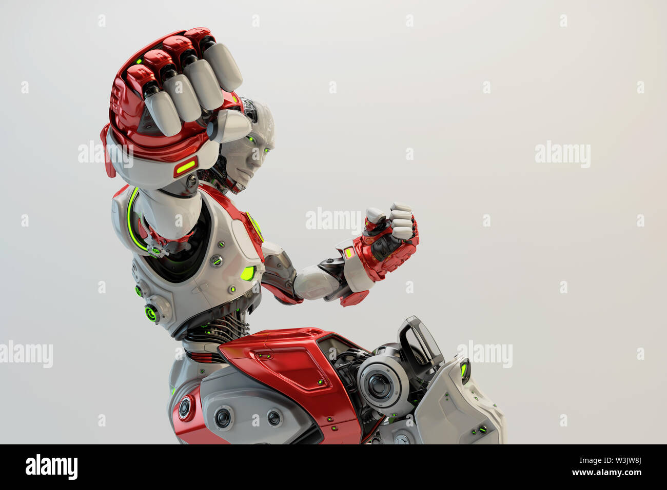 Robot boxer in rack stand, 3d rendering Stock Photo - Alamy