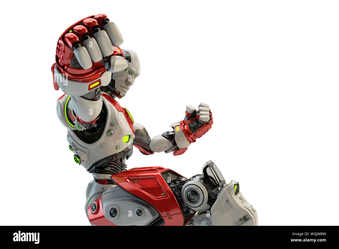 Robot boxer in rack stand, 3d rendering Stock Photo - Alamy