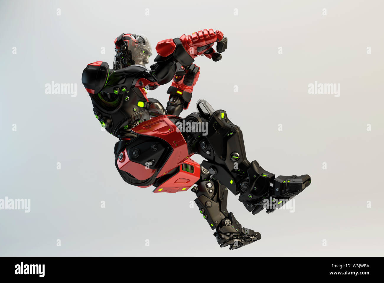 Robot boxer in rack stand, 3d rendering Stock Photo - Alamy