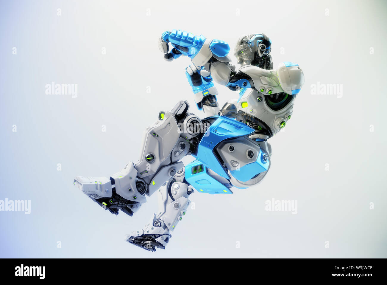 Robot boxer in rack stand, 3d rendering Stock Photo - Alamy