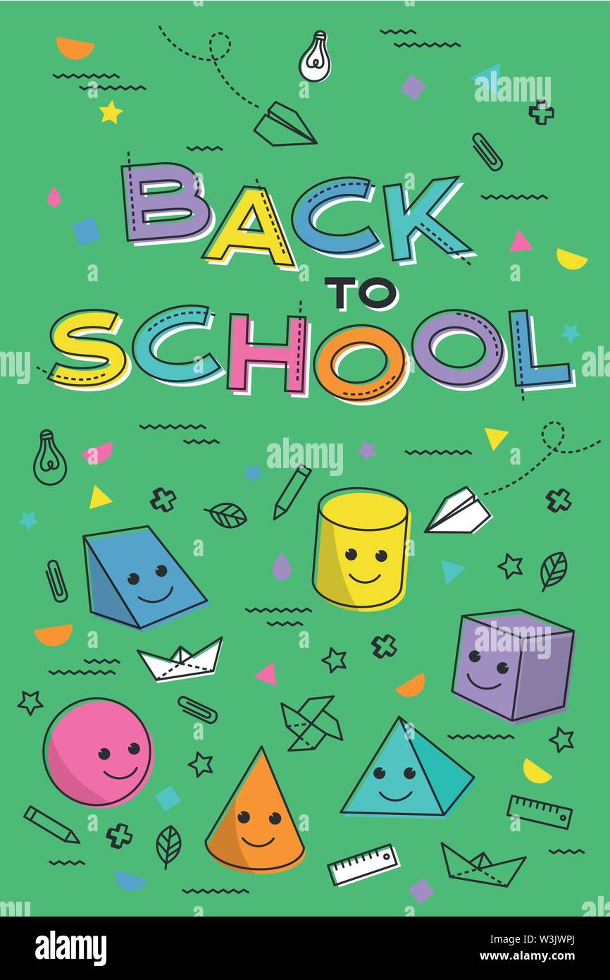 Back to school banner, poster with student supplies. Education learning ...