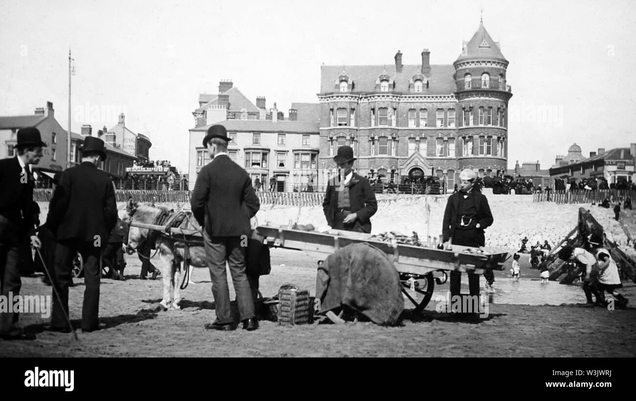 Blackpool donkey seaside Black and White Stock Photos & Images - Alamy