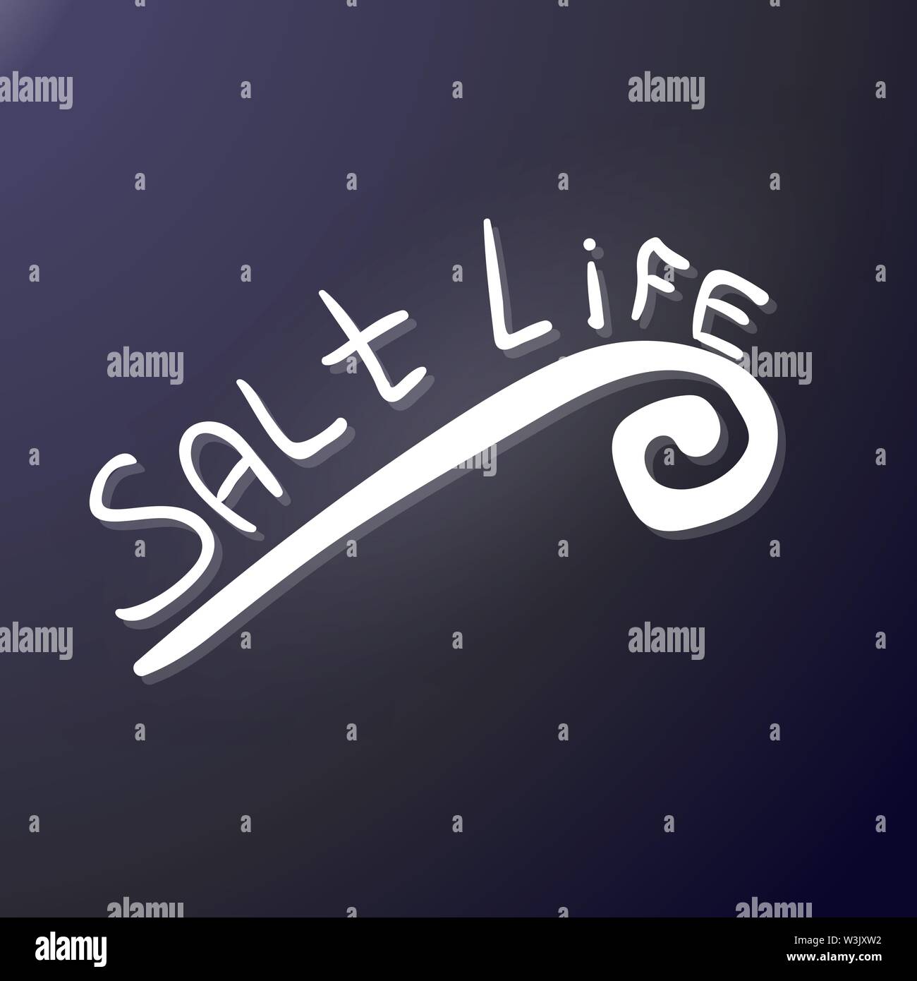 Salt life. The inscription Hand Doodle and wave. Sketch Lettering ...