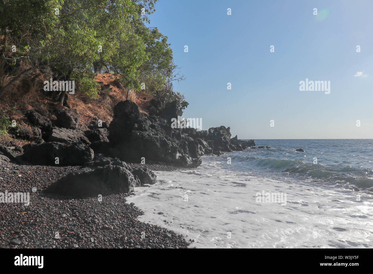 Natural beach without people in tropical paradise on island. Beach with ...
