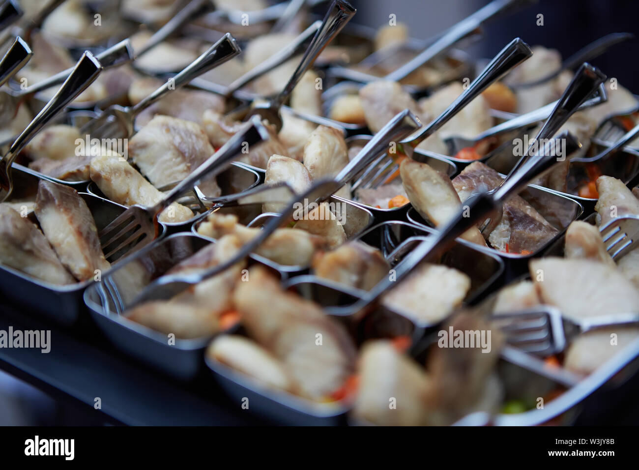 Background of catering Buffet assorted Snacks from fish prepared for ...
