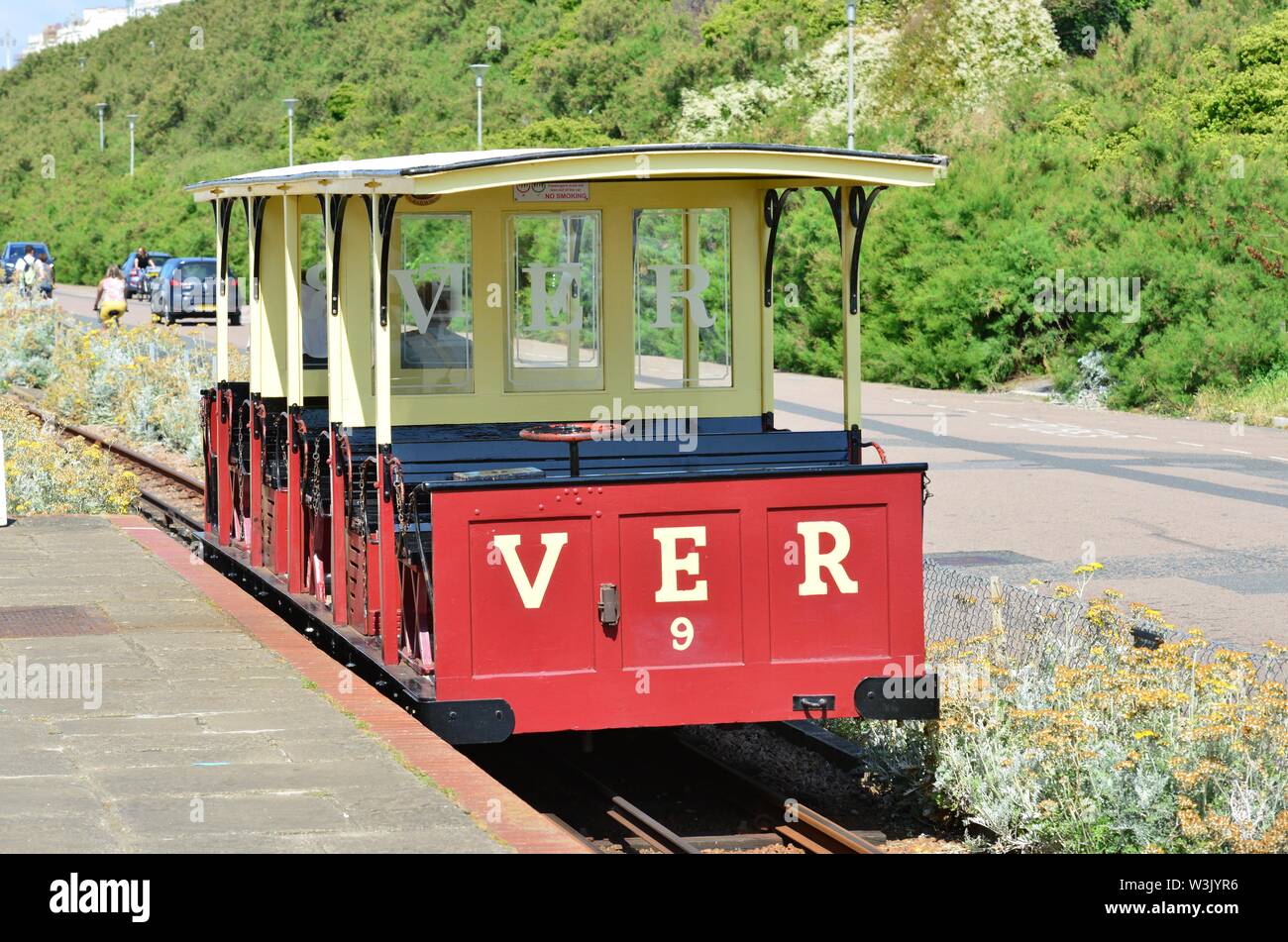 An Electric train carriage at Brighton Stock Photo - Alamy
