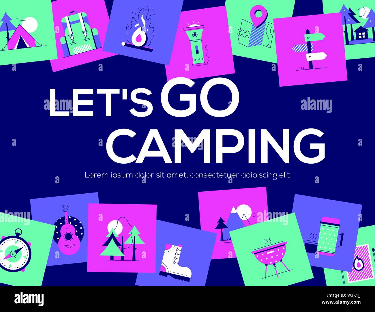 Lets camping Stock Vector Images - Alamy