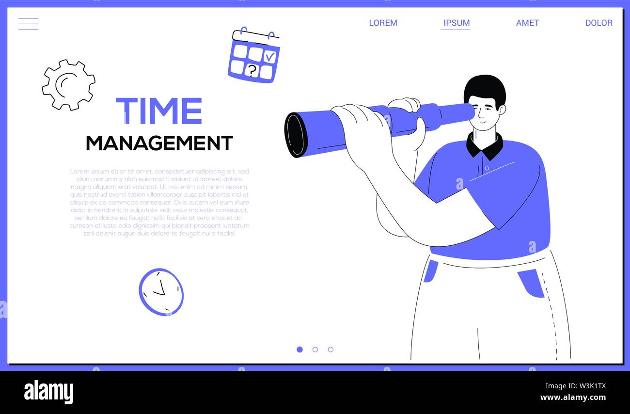 Time management - flat design style web banner Stock Vector Image & Art ...