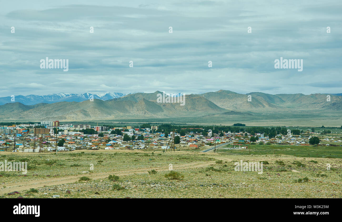 Khovd city, capital of the Khovd Province of Mongolia Stock Photo - Alamy
