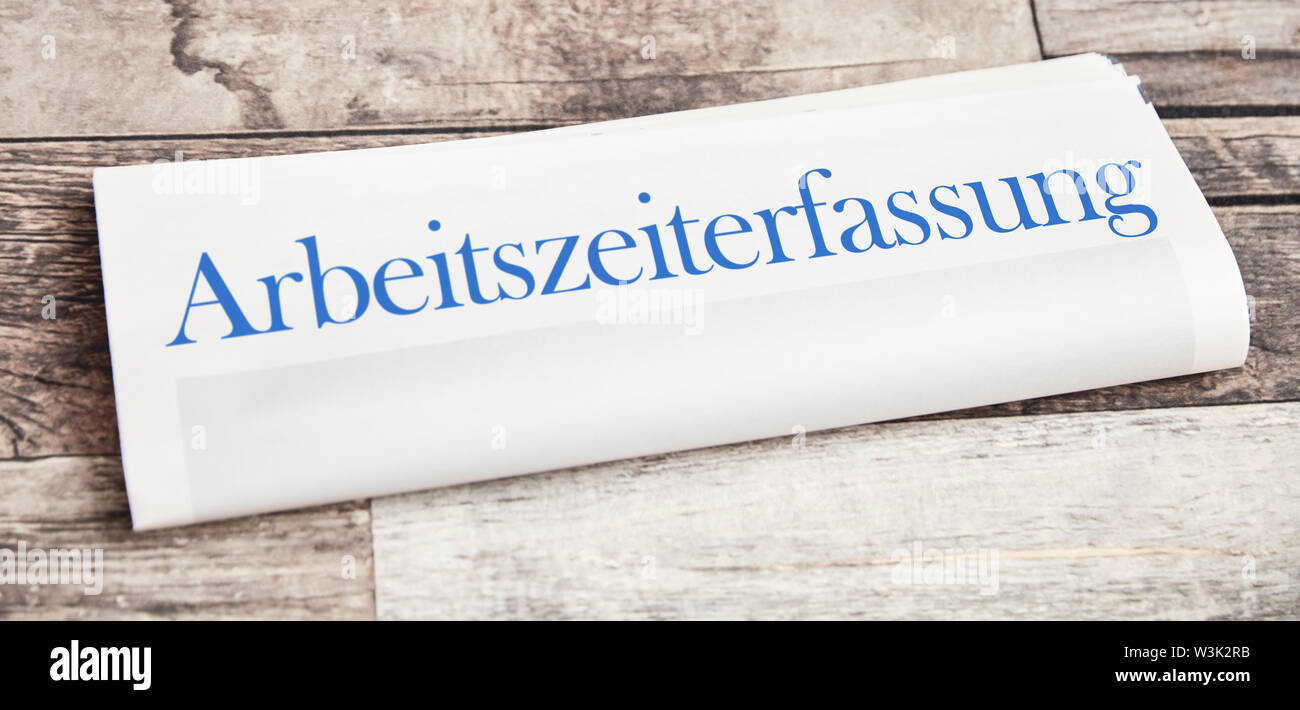 Arbeitszeiterfassung (German for: working time tracking) as a headline ...