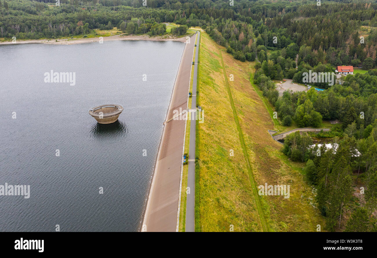Langelsheim, Germany. 16th July, 2019. In the Innerste reservoir, a ...