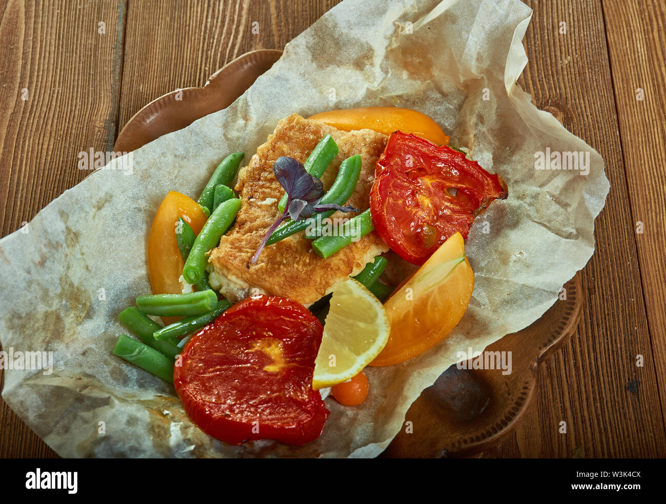 Red Snapper en Papillote , French term meaning in pape, classic recipe ...
