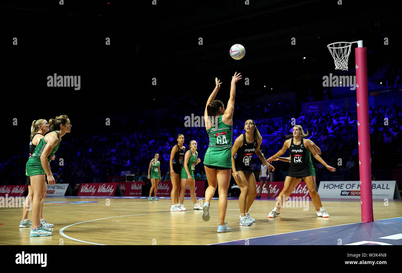 Northern Ireland's Emma Magee (centre) in action against New Zealand ...