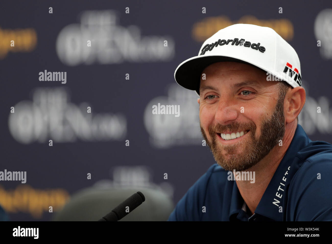 USA's Dustin Johnson in a press conference during preview day three of ...