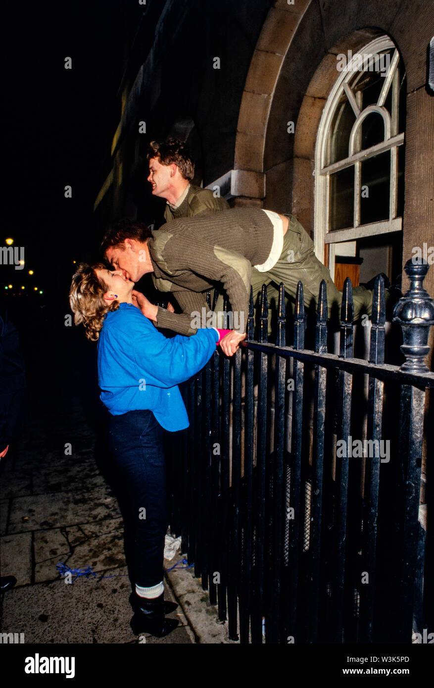 New Years Eve Trafalgar Square, London 1985-6 Stock Photo - Alamy