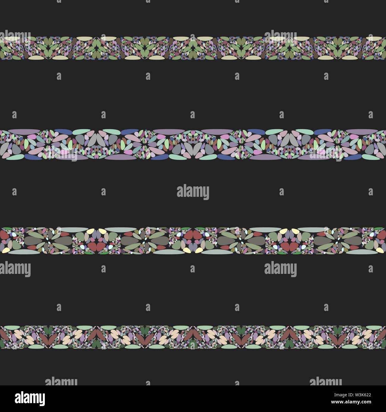 Curved stone mosaic divider line set - vector design elements Stock ...