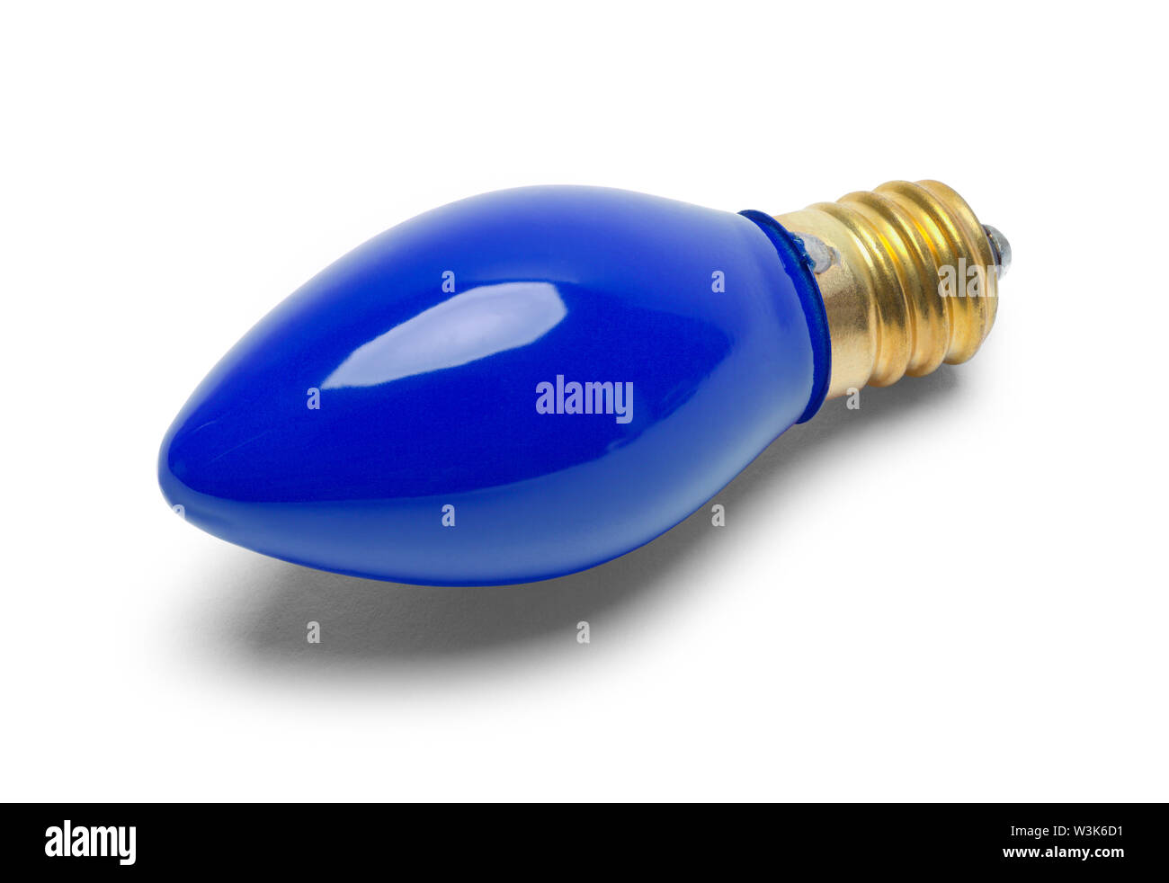 One Blue Christmas Light Bulb Isolated on White Stock Photo - Alamy