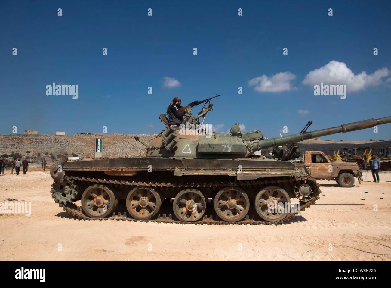 Idlib, Idlib, Syrian Arab Republic. 14th July, 2019. Fighters of Jaysh ...