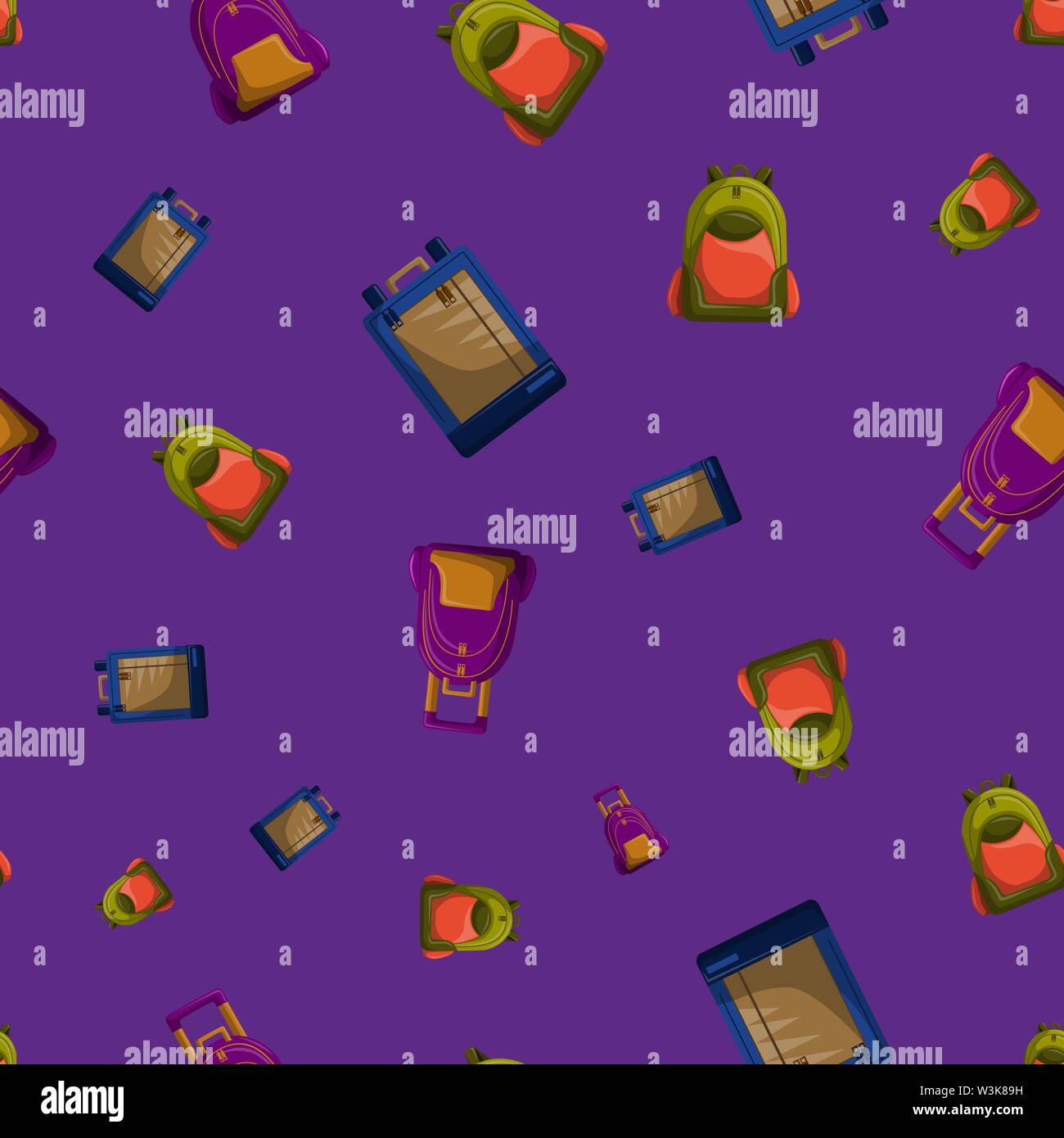 Seamless Pattern with Colorful School Bag Vector Stock Vector Image ...