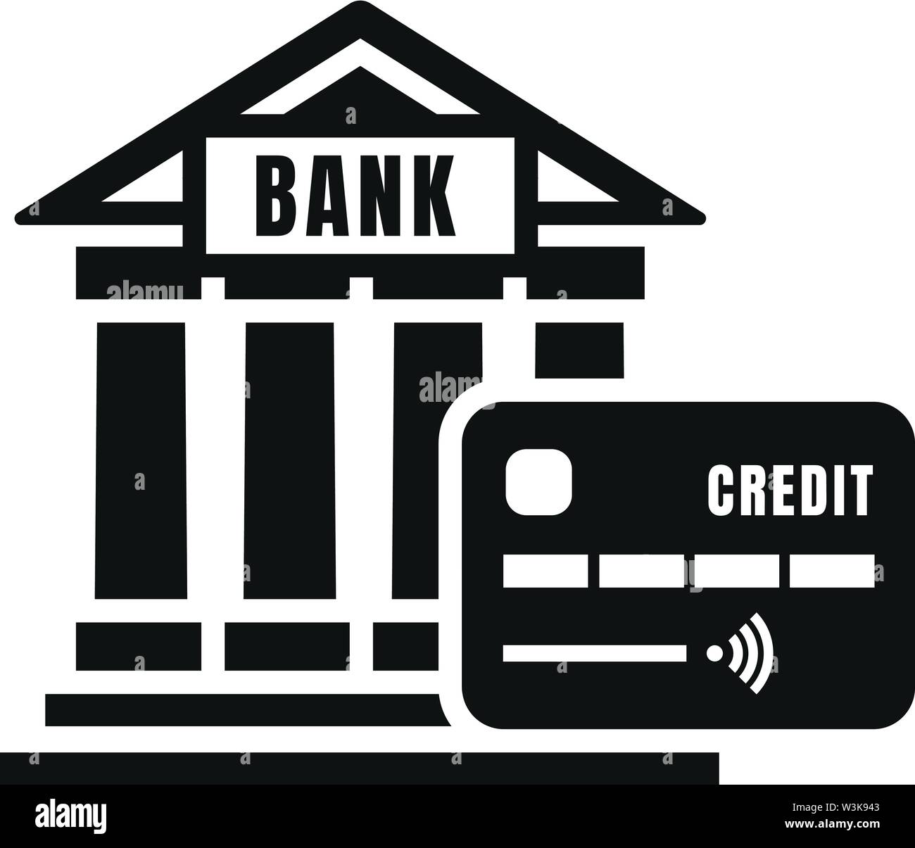 Credit bank icon. Simple illustration of credit bank vector icon for ...