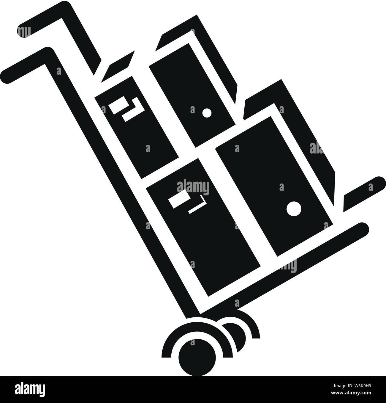 Parcel cart icon. Simple illustration of parcel cart vector icon for ...