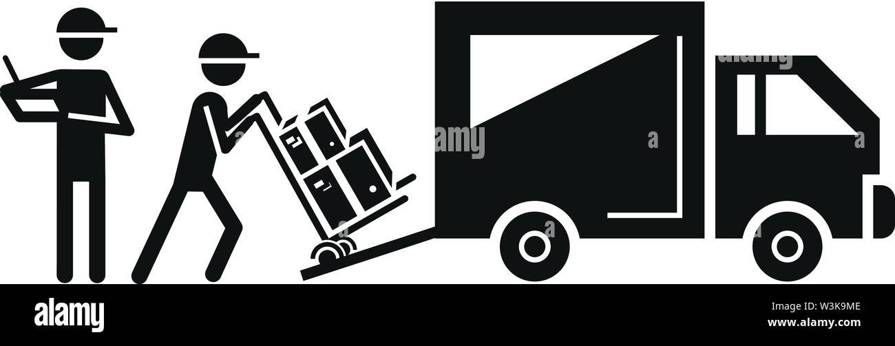 Loading delivery truck icon. Simple illustration of loading delivery ...