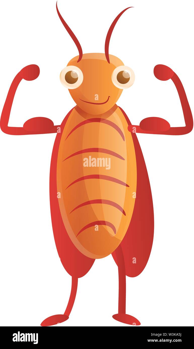 Bodybuilder cockroach icon. Cartoon of bodybuilder cockroach vector ...