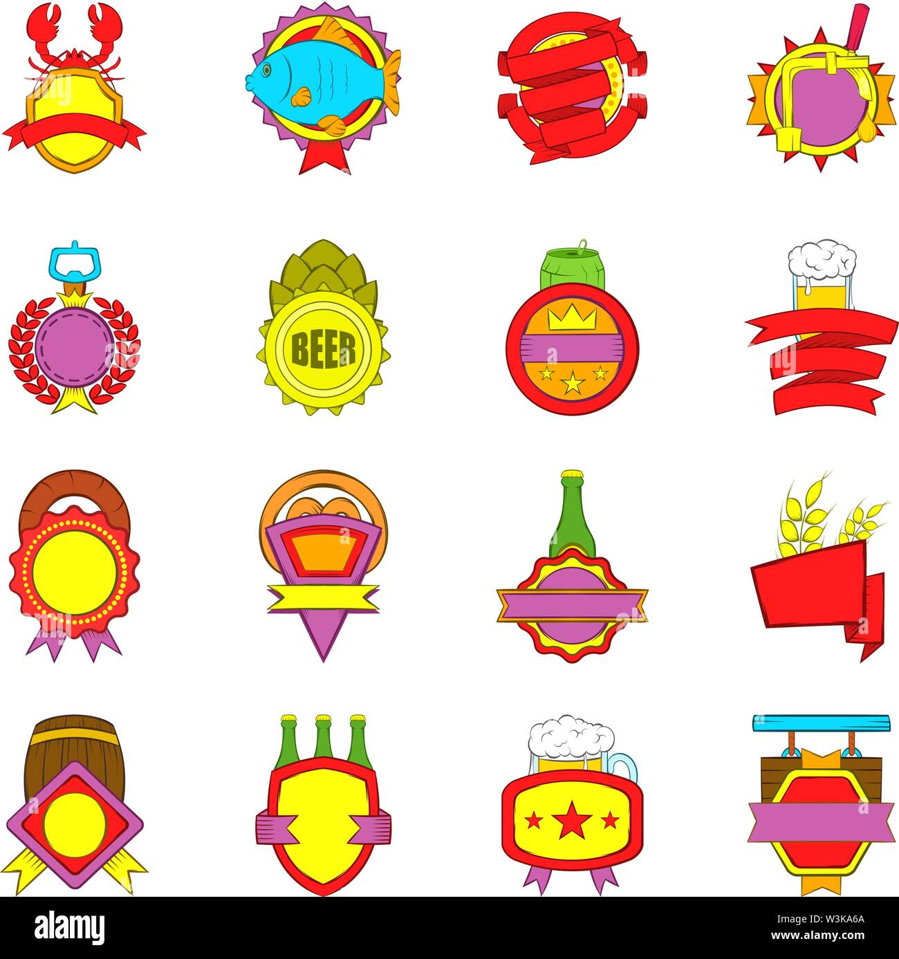 Beer star icons set, cartoon style Stock Vector Image & Art - Alamy