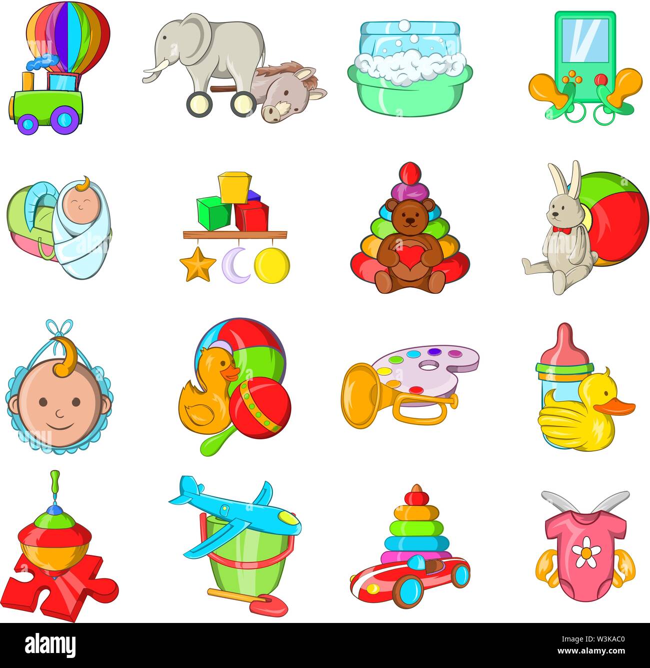 Childish icons set, cartoon style Stock Vector Image & Art - Alamy
