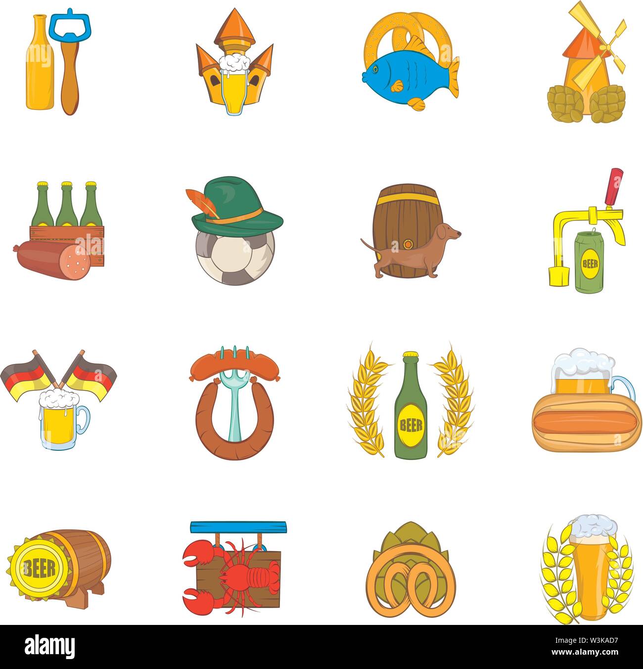 Beer icons set, cartoon style Stock Vector Image & Art - Alamy