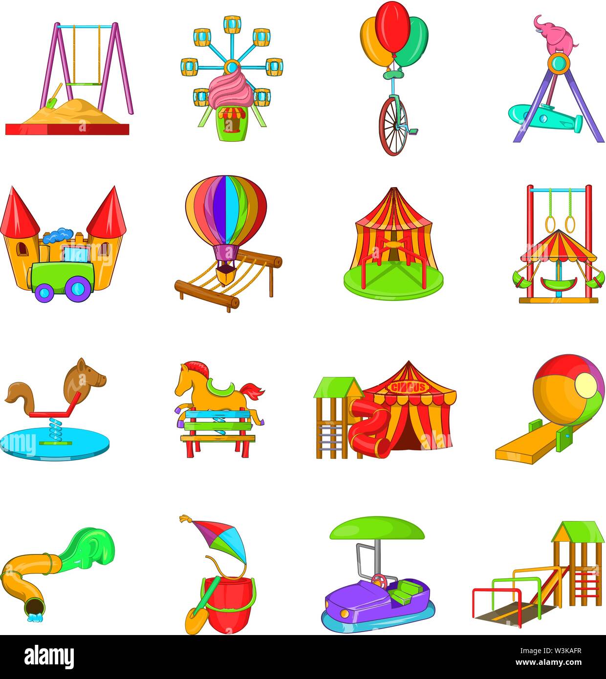 Playground icons set, cartoon style Stock Vector Image & Art - Alamy