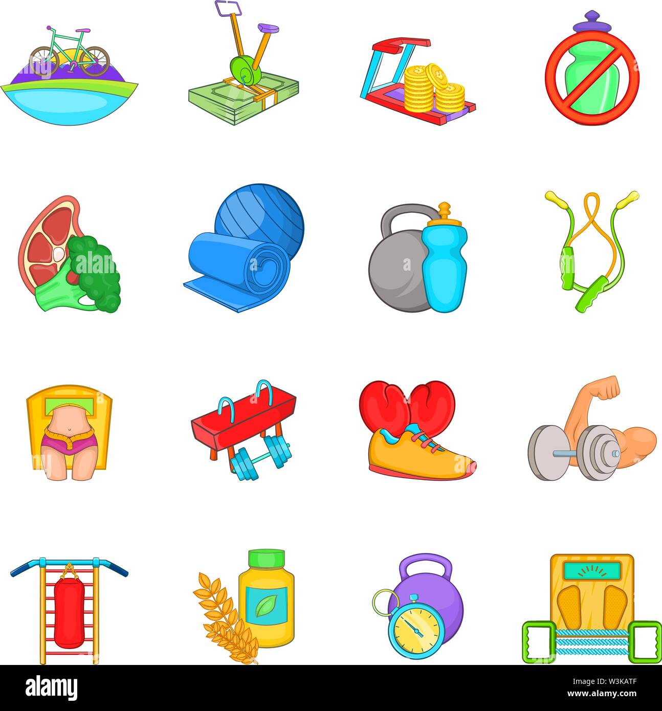 Training icons set, cartoon style Stock Vector Image & Art - Alamy