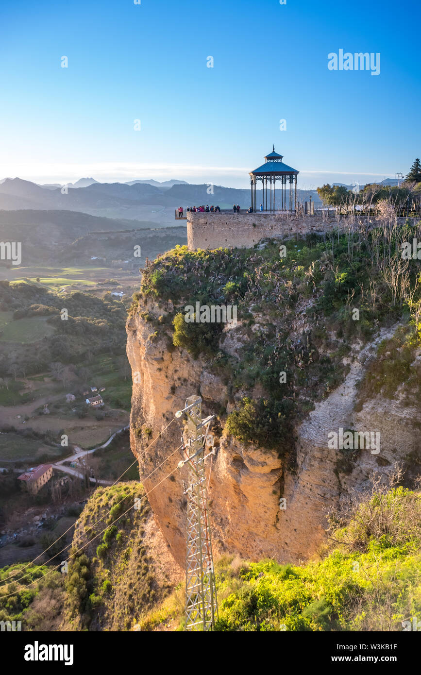 Ronda, Spain: Landscape of white houses on the green edges of steep ...
