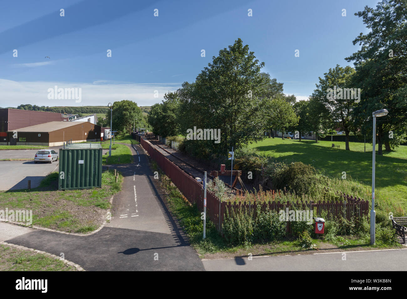 Buffers at the end of the line at Colne railway station,Lancashire ...