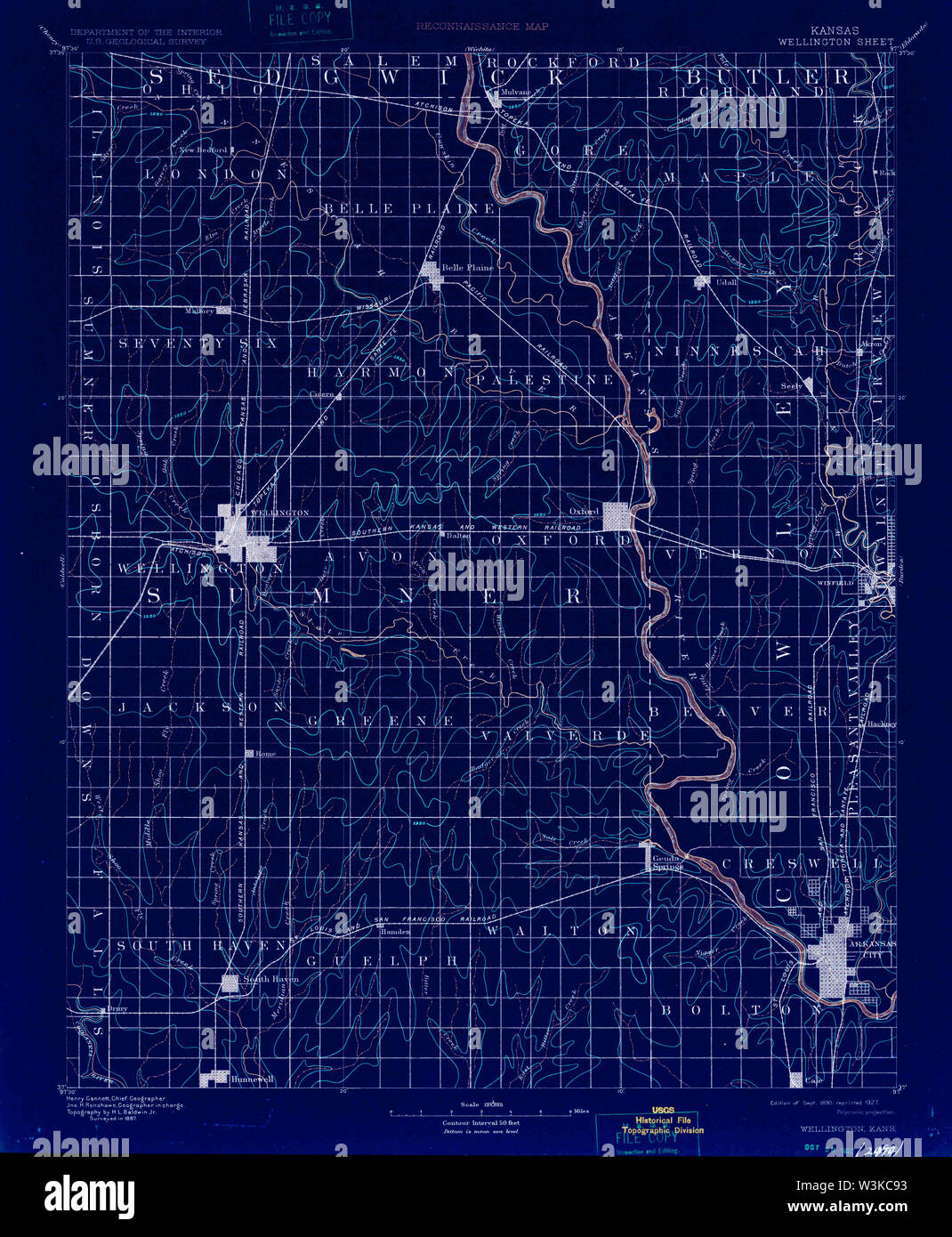 Map Of Wellington Kansas High Resolution Stock Photography and Images ...