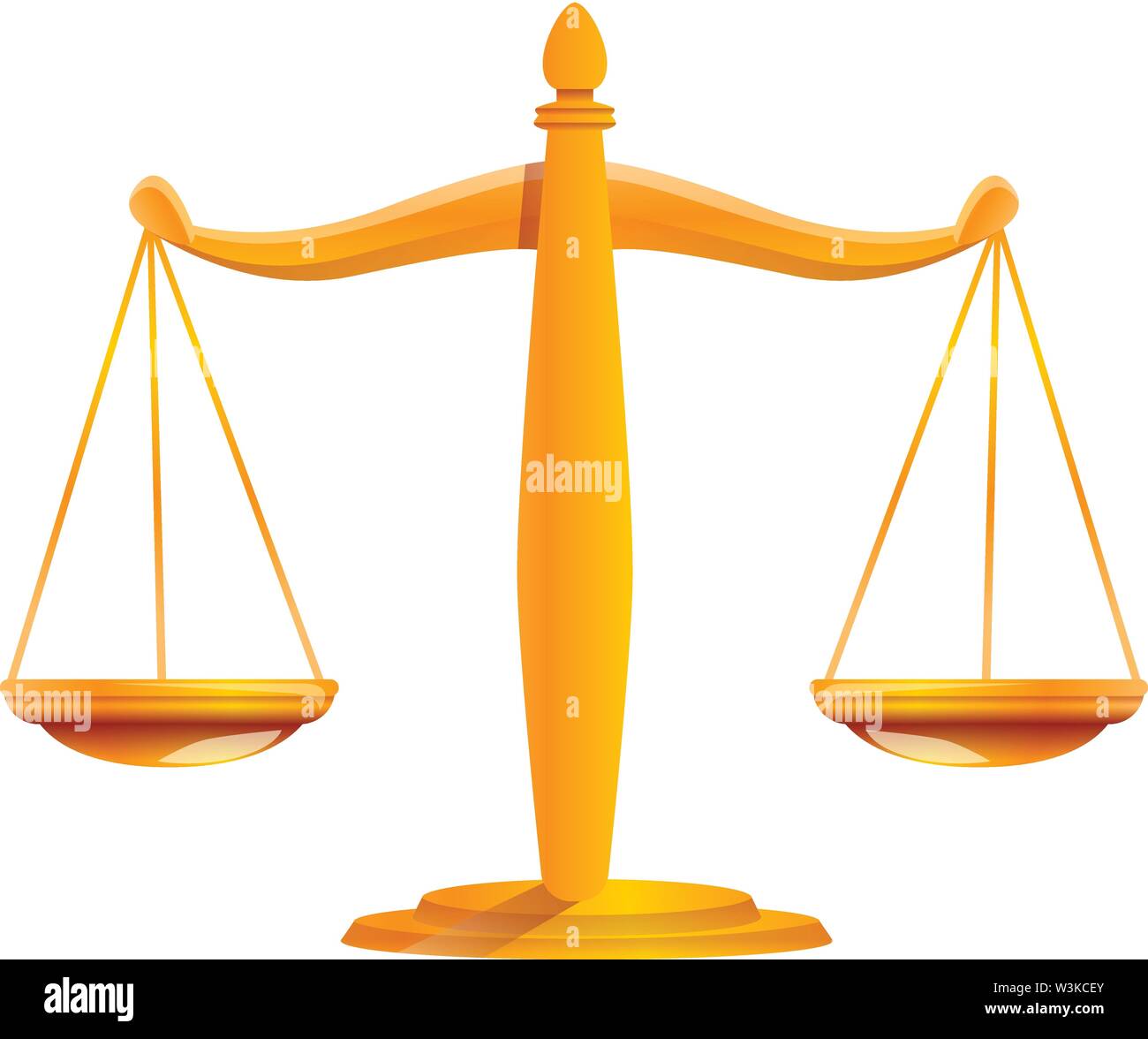 Judge gold balance icon. Cartoon of judge gold balance vector icon for ...
