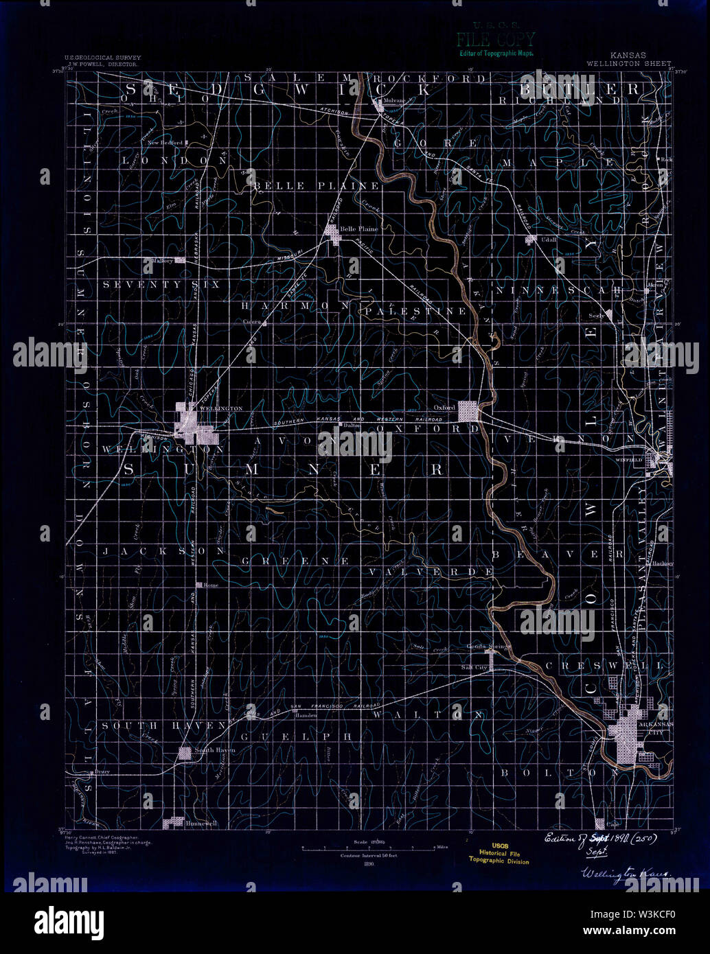 Map of wellington kansas hi-res stock photography and images - Alamy