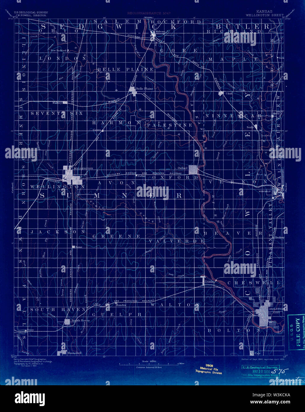 Map of wellington kansas hi-res stock photography and images - Alamy