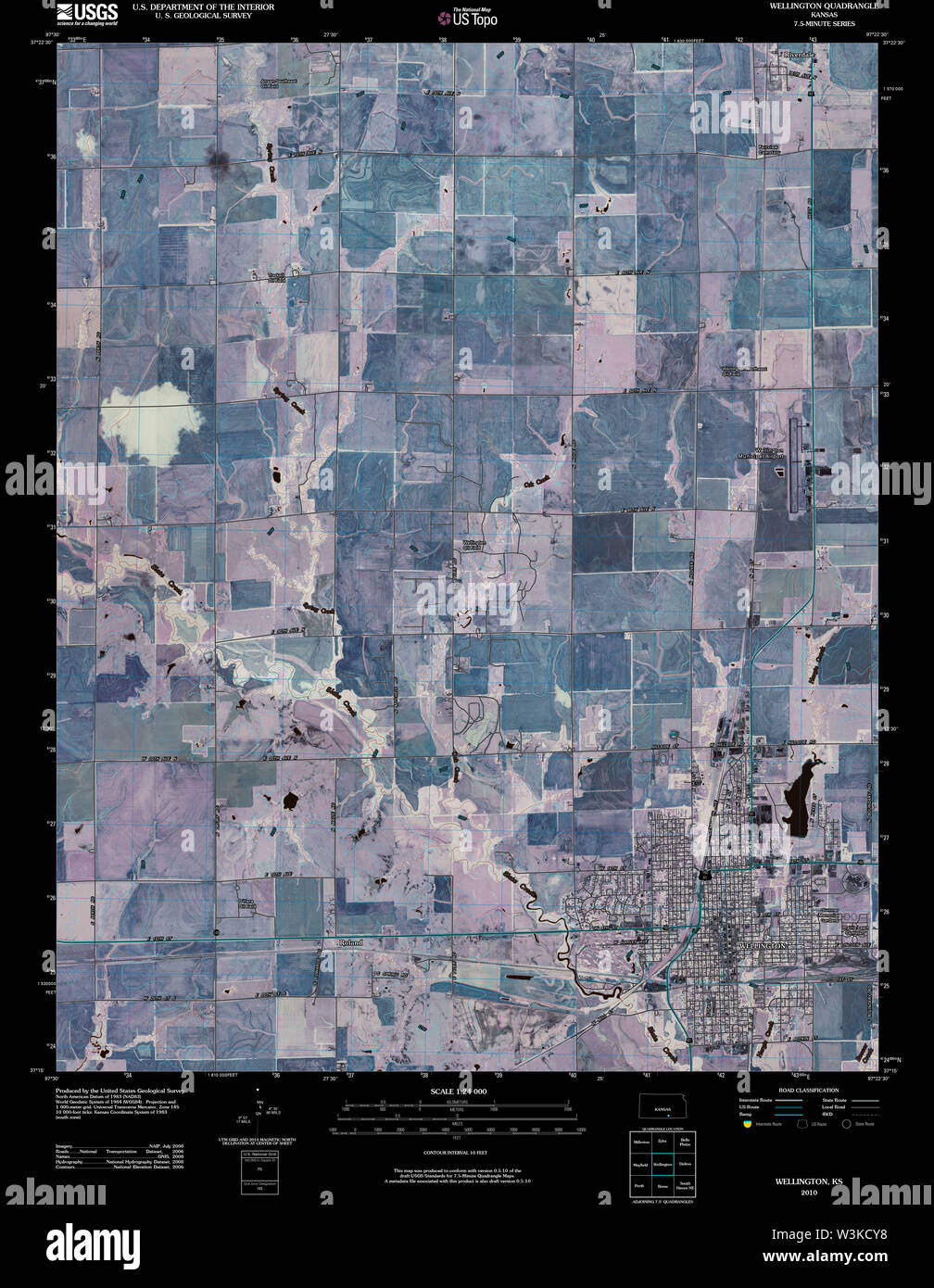 Map of wellington kansas hi-res stock photography and images - Alamy
